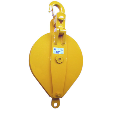 Wire rope snatch block for building and public works 1000 to 12500 kg