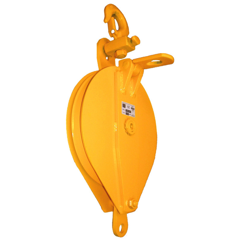 Wire rope snatch block for building and public works 1000 to 12500 kg